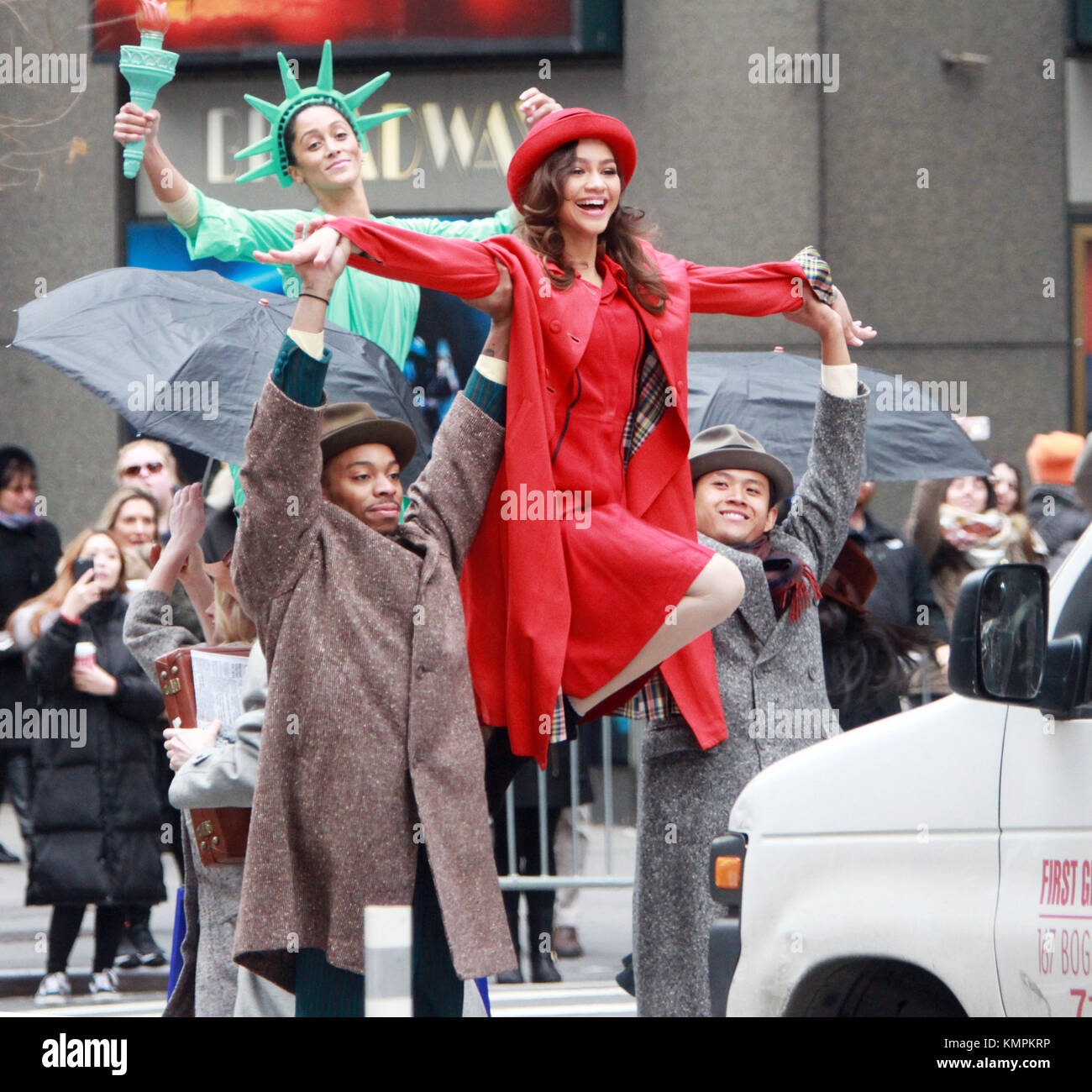 New York, NY, USA. 8th Dec, 2017. Zendaya filming scenes for The Late ...