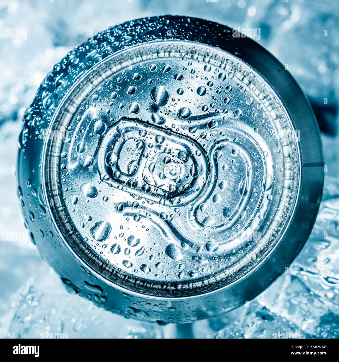 Can of soft drink on ice Stock Photo - Alamy