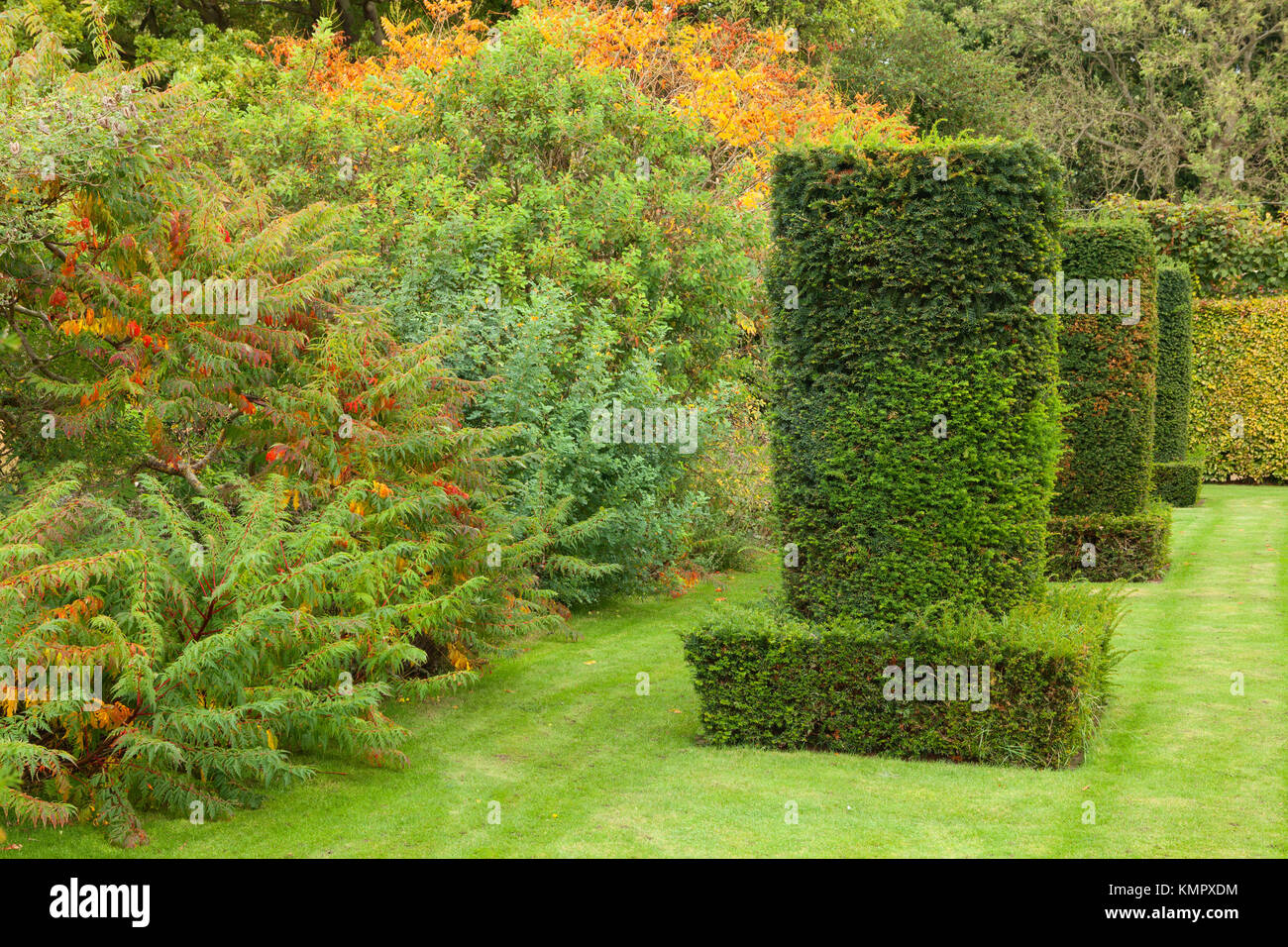 Scampston Hall Walled Garden, North Yorkshire, in Autumn. October 2017 ...