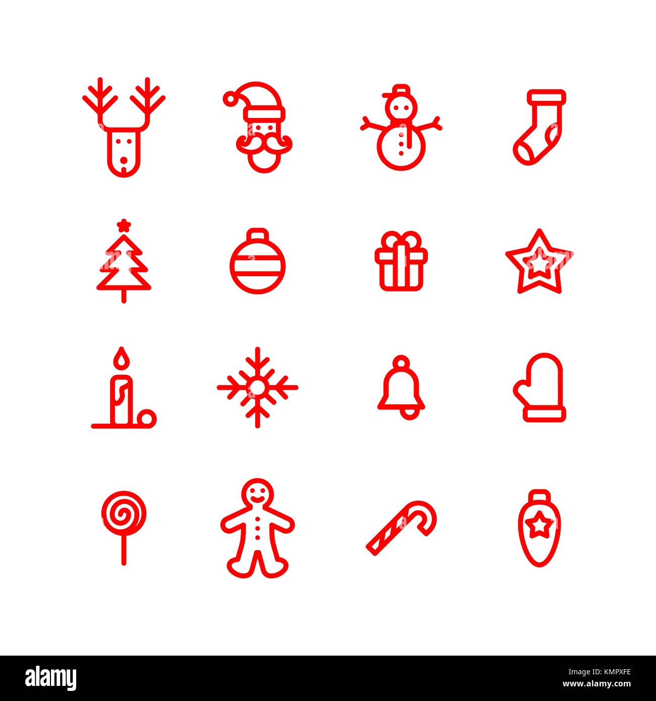 Christmas icons set simple flat style vector illustration Stock Vector ...