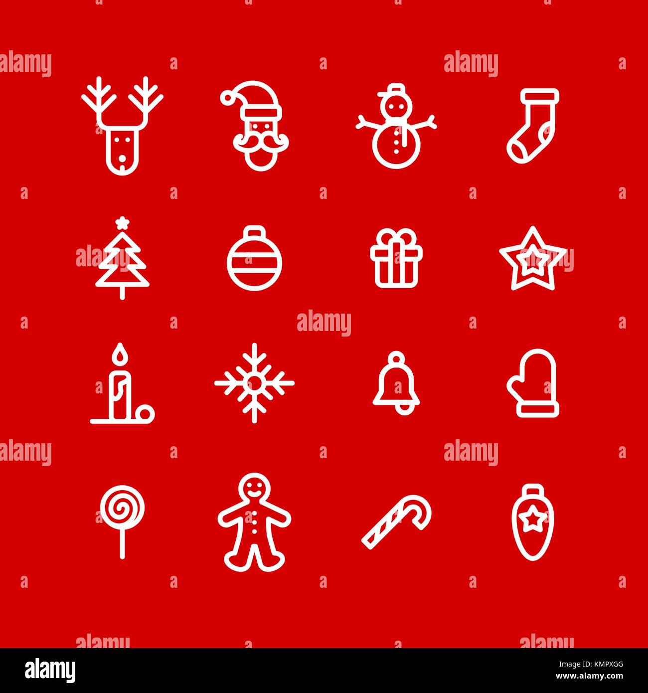 Christmas icons vector vectors hi-res stock photography and images - Alamy