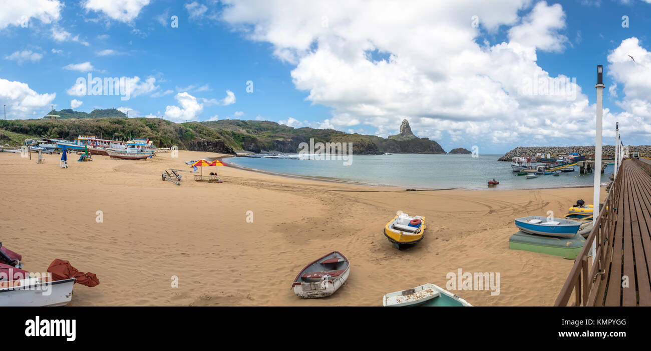 Panoramic view of Praia do Porto Beach and Santo Antonio Port with ...