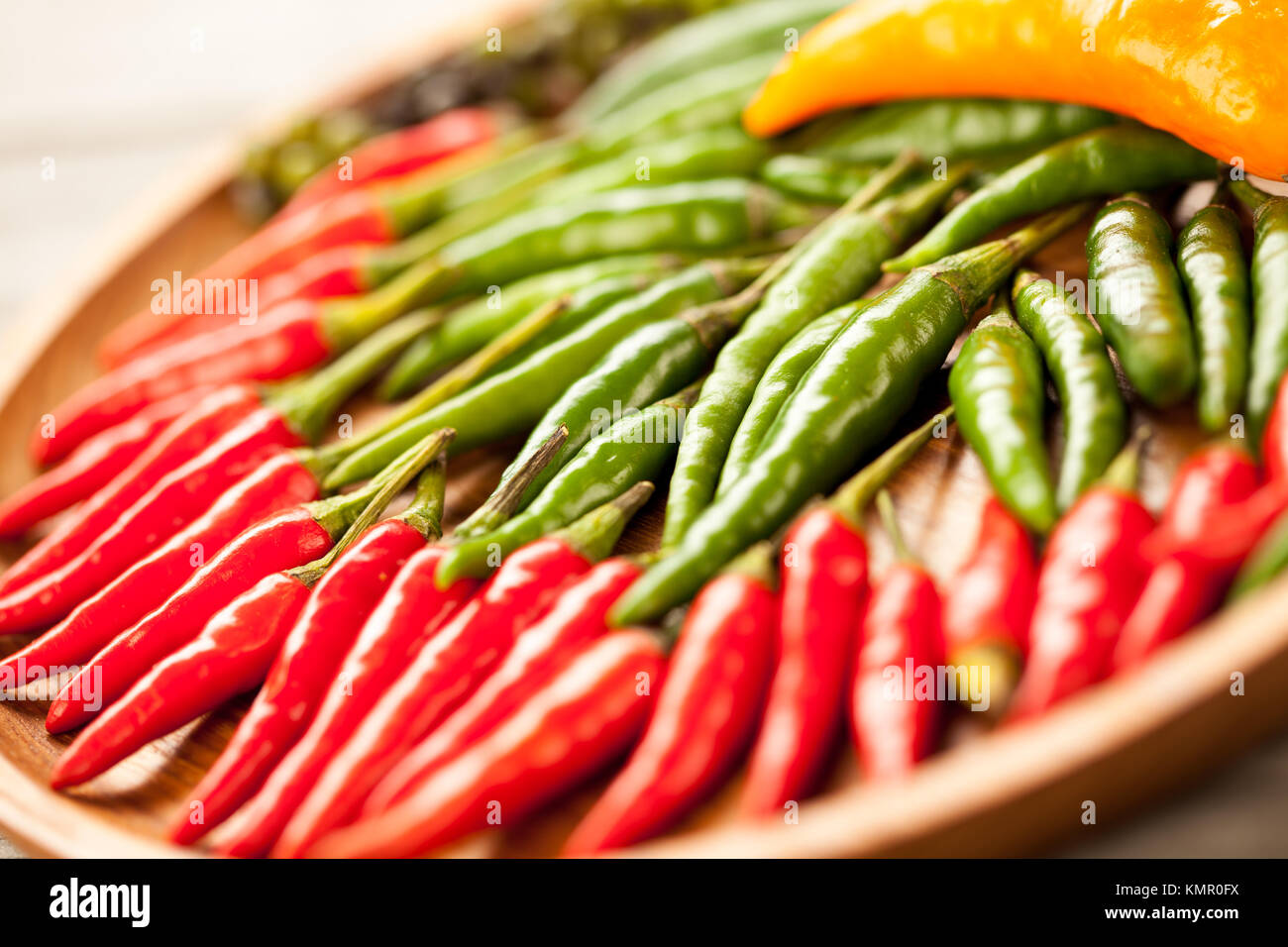 Red chilli peppers and other pepper Stock Photo - Alamy