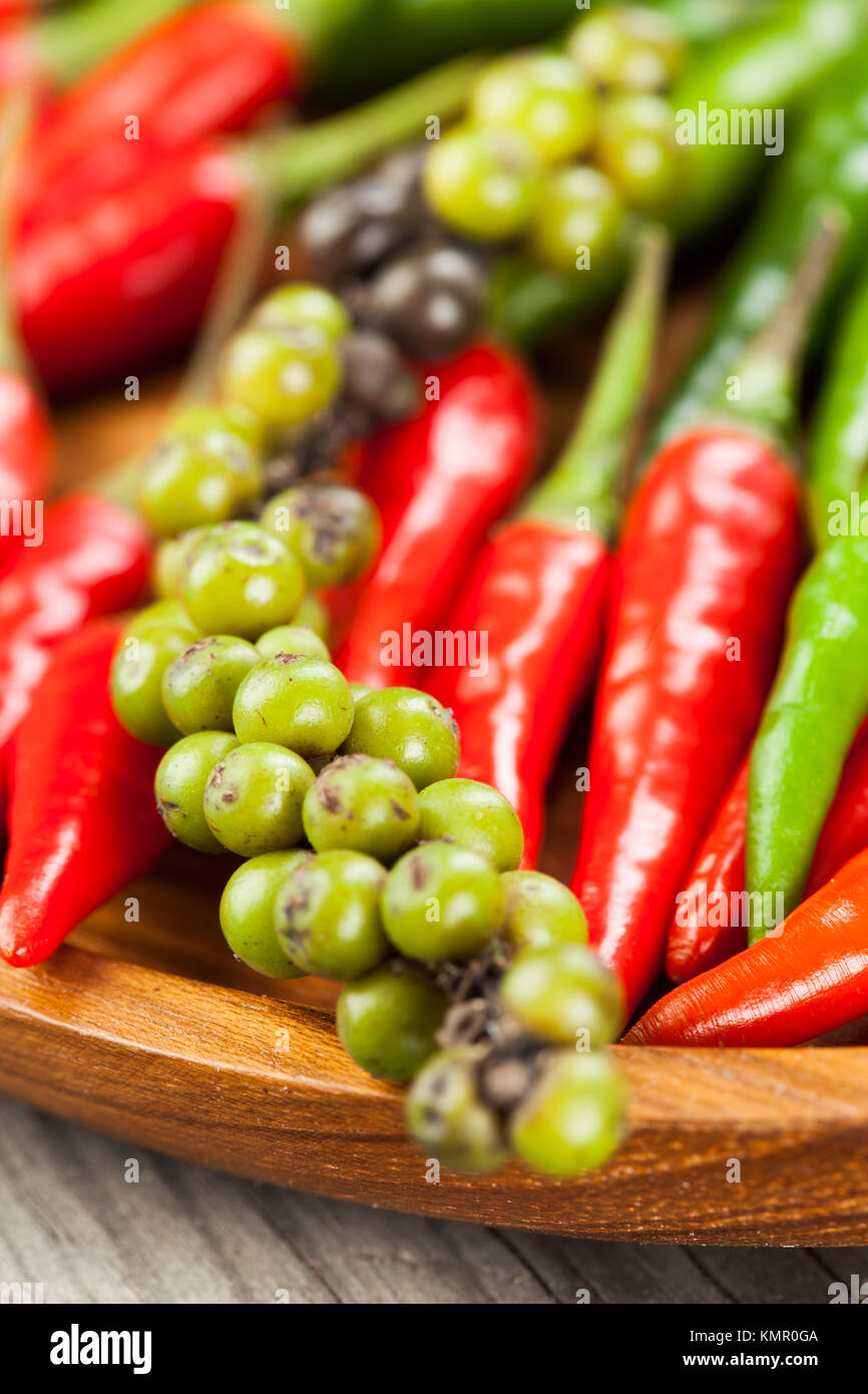 Red chilli peppers and other pepper Stock Photo - Alamy
