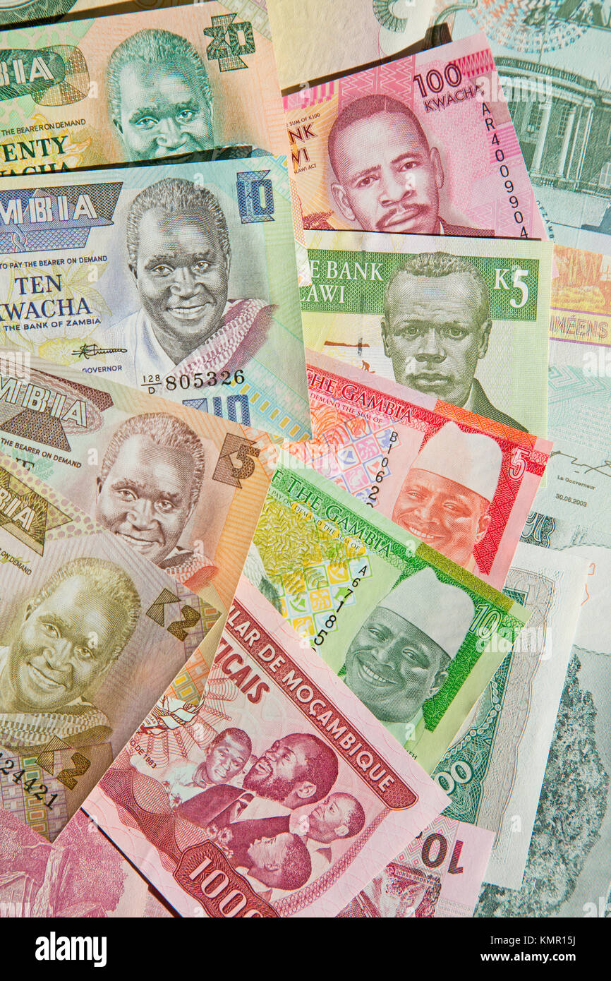 Variety of the African banknotes Stock Photo - Alamy