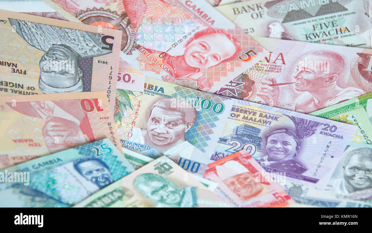 Variety of the African banknotes Stock Photo - Alamy
