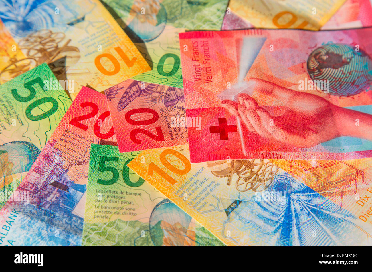 Collection of the new swiss banknotes (issued in 2017 Stock Photo - Alamy