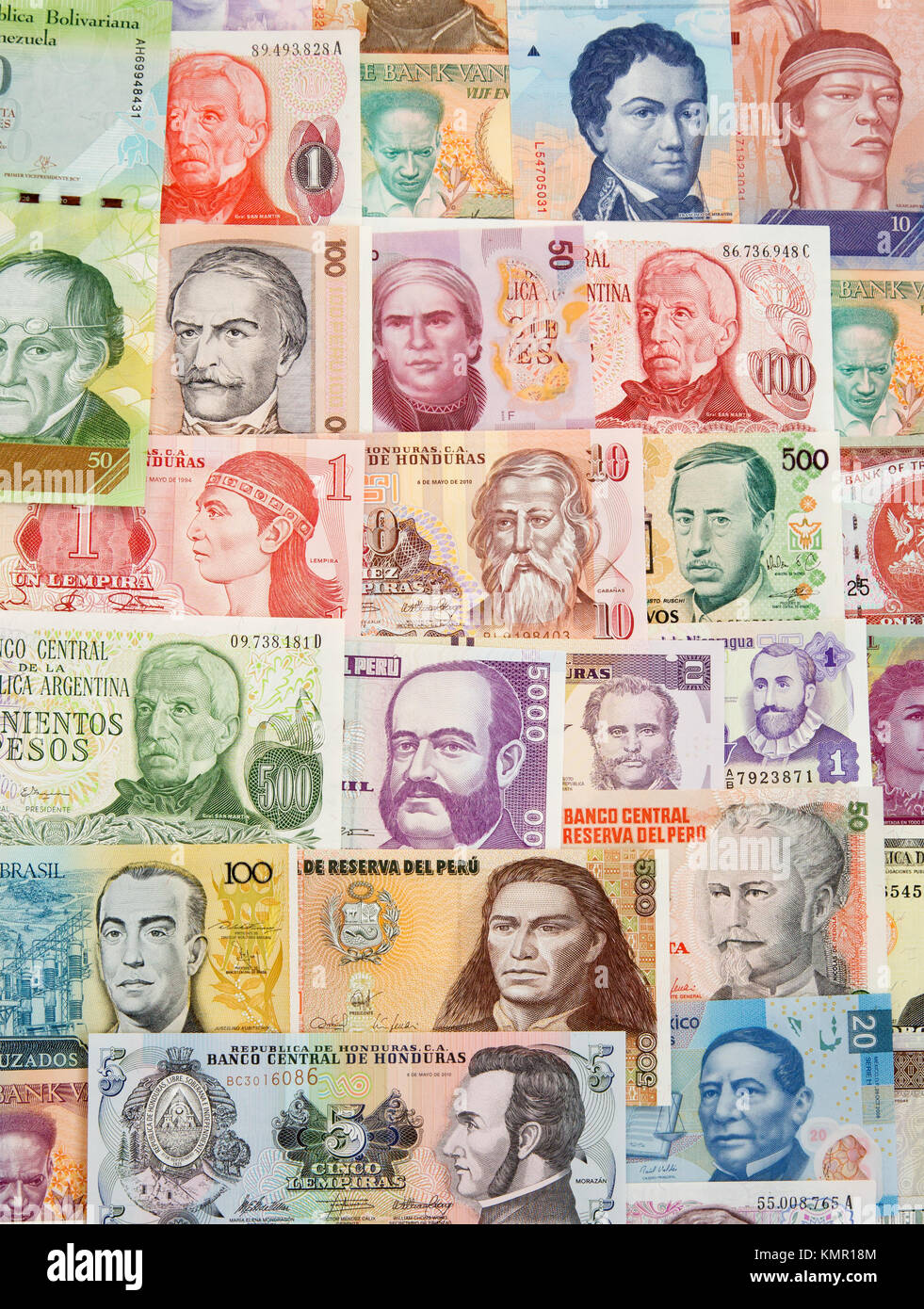 Variety of South American banknotes Stock Photo - Alamy