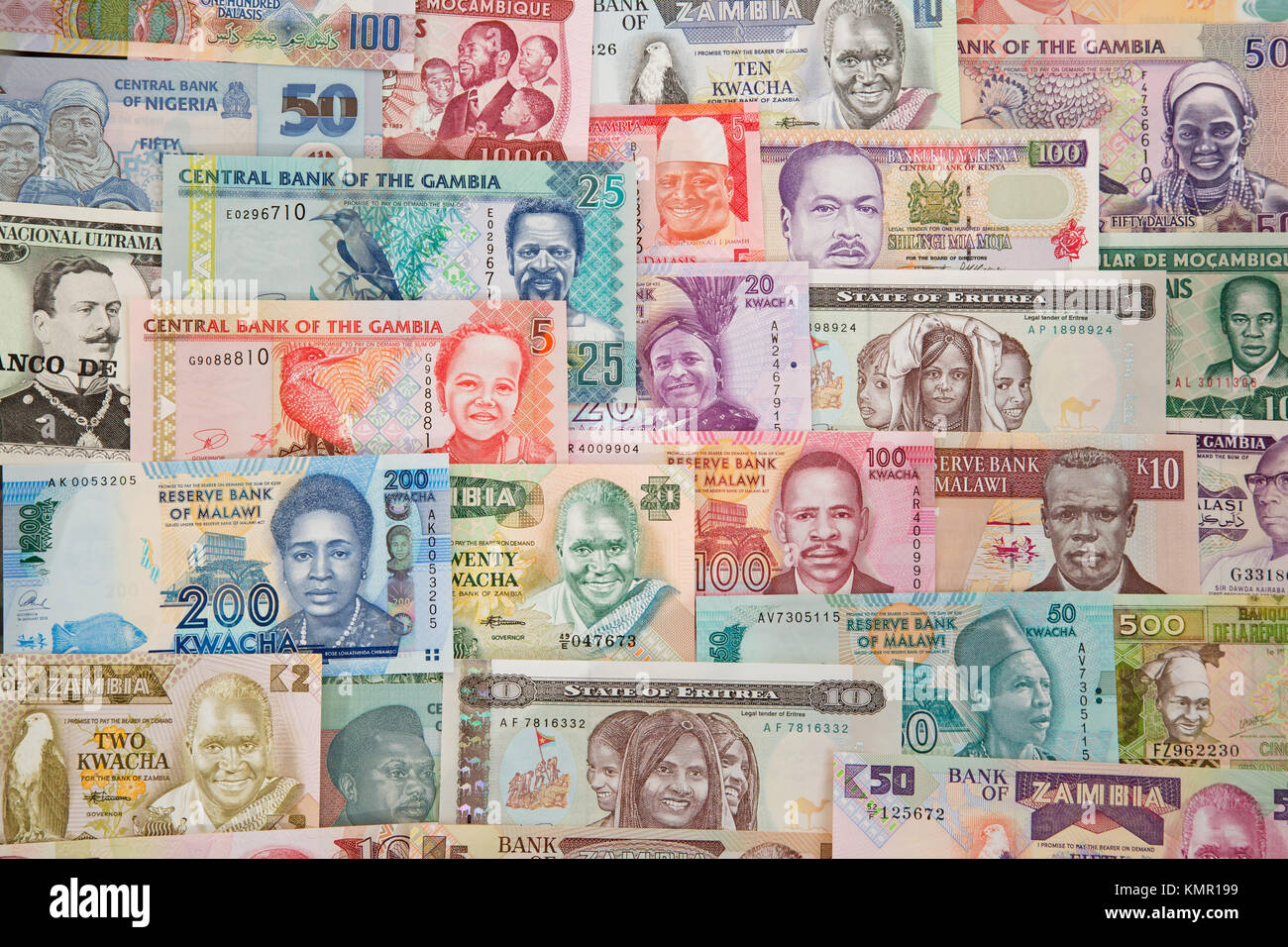 Variety of the African banknotes Stock Photo - Alamy