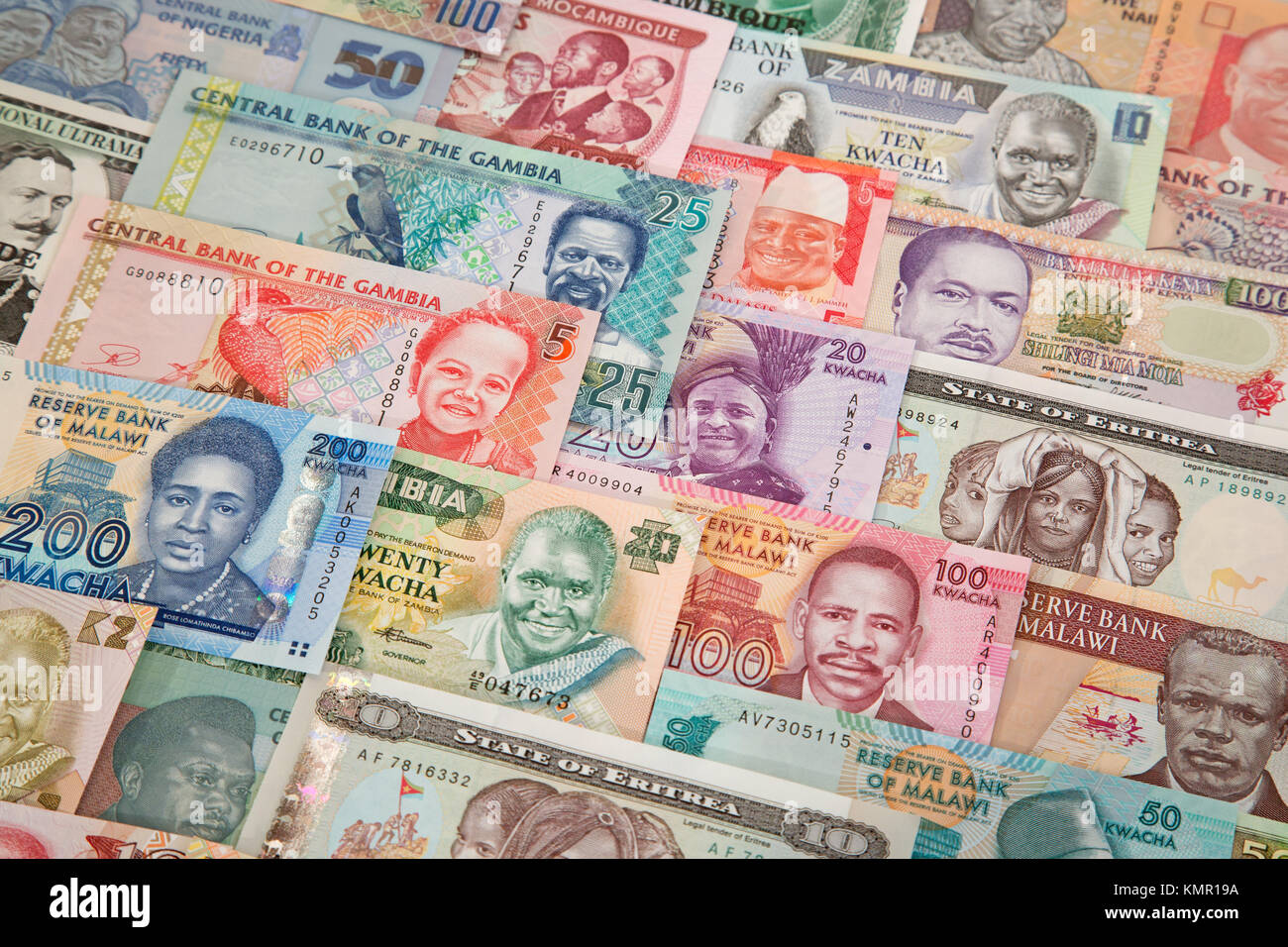 Variety of the African banknotes Stock Photo - Alamy