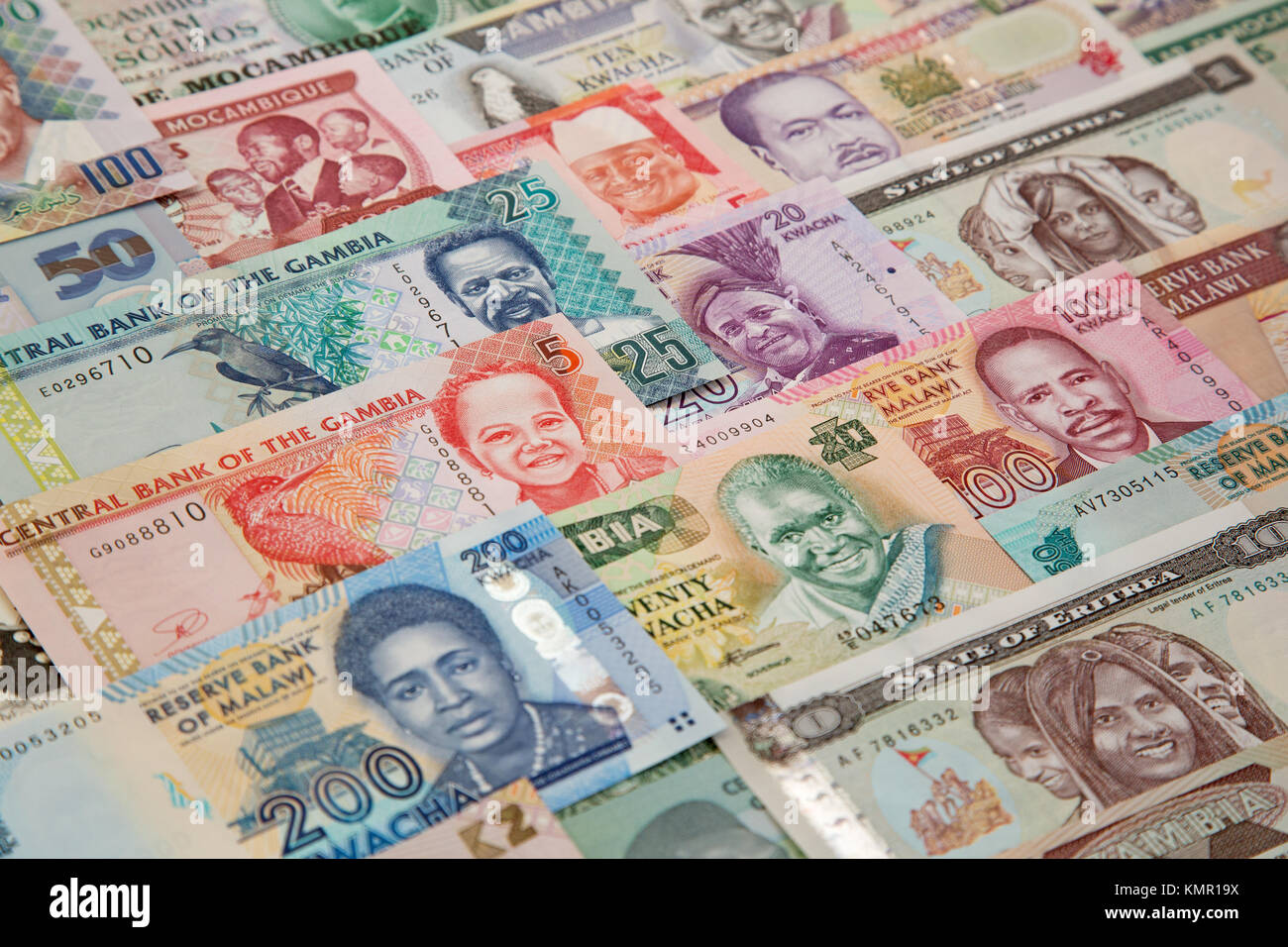 Variety of the African banknotes Stock Photo - Alamy