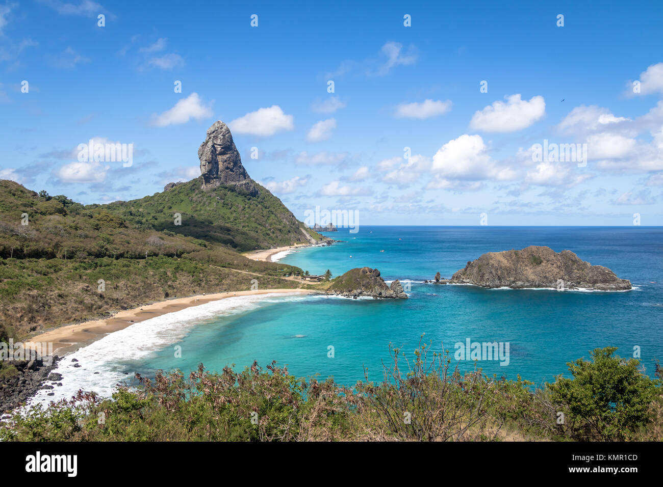 Aerial view of Fernando de Noronha and Morro do Pico - Fernando de ...