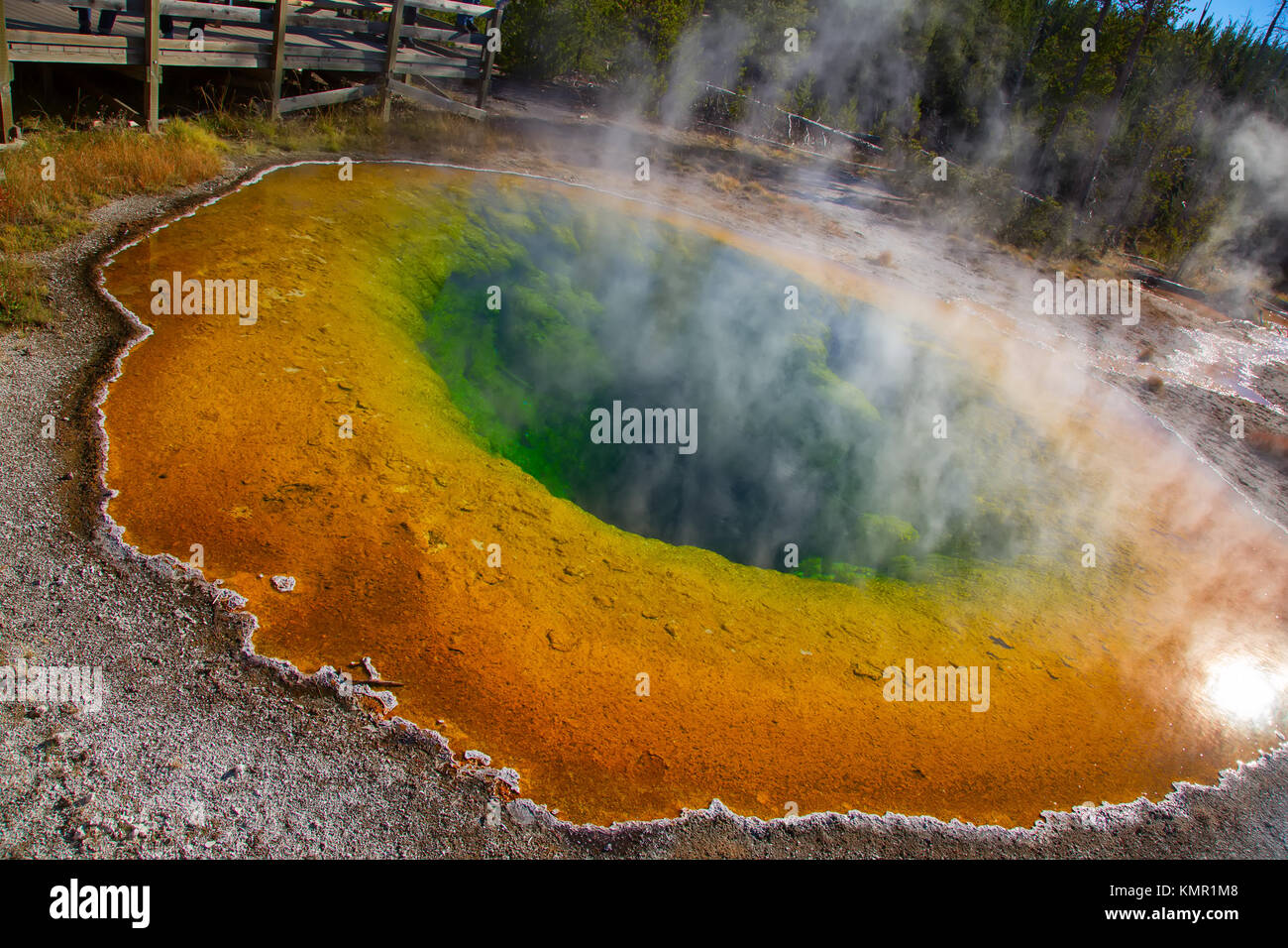 Colorful hot water pool in the Yellowstone National park, USA Stock ...