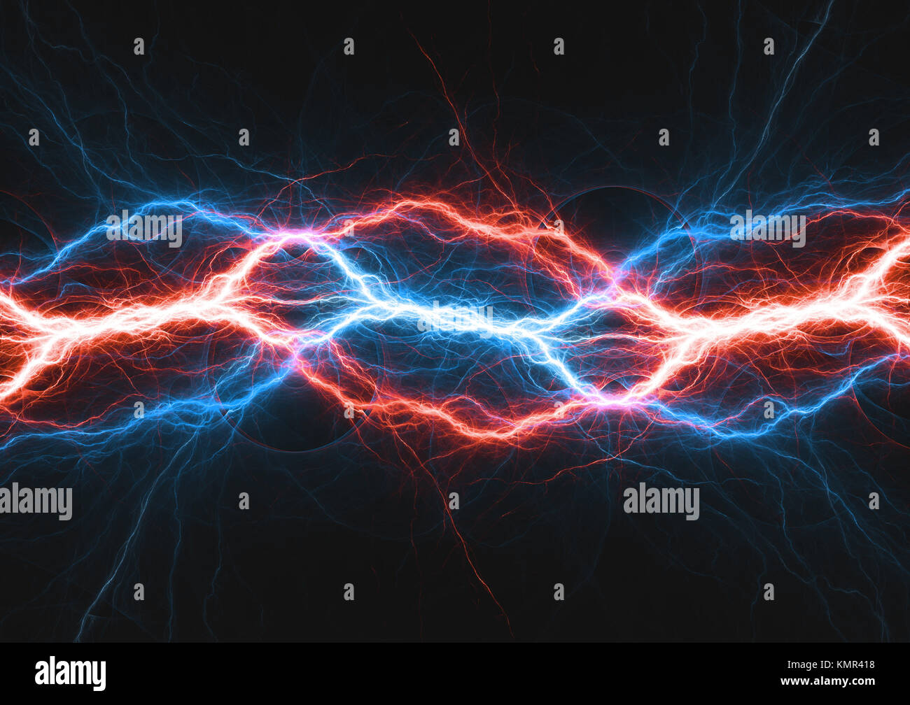 Fire and ice lightning bolt, hot and cold plasma electrical power Stock ...
