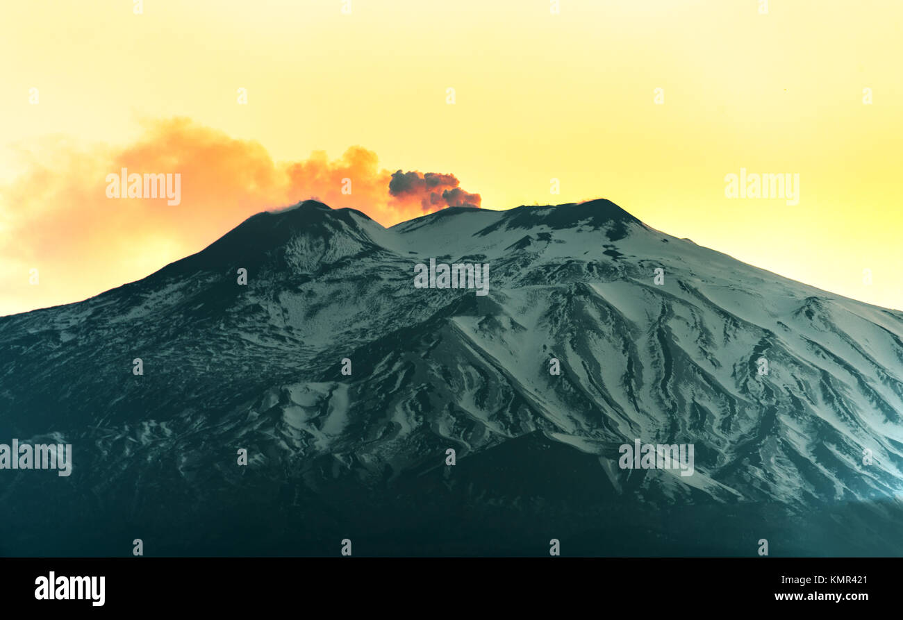 Mount Etna - the highest active volcano in Europe, is situated in ...