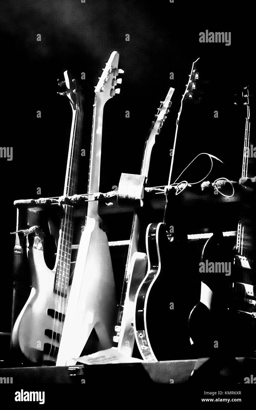 Concert stage with instruments set up hi-res stock photography and ...