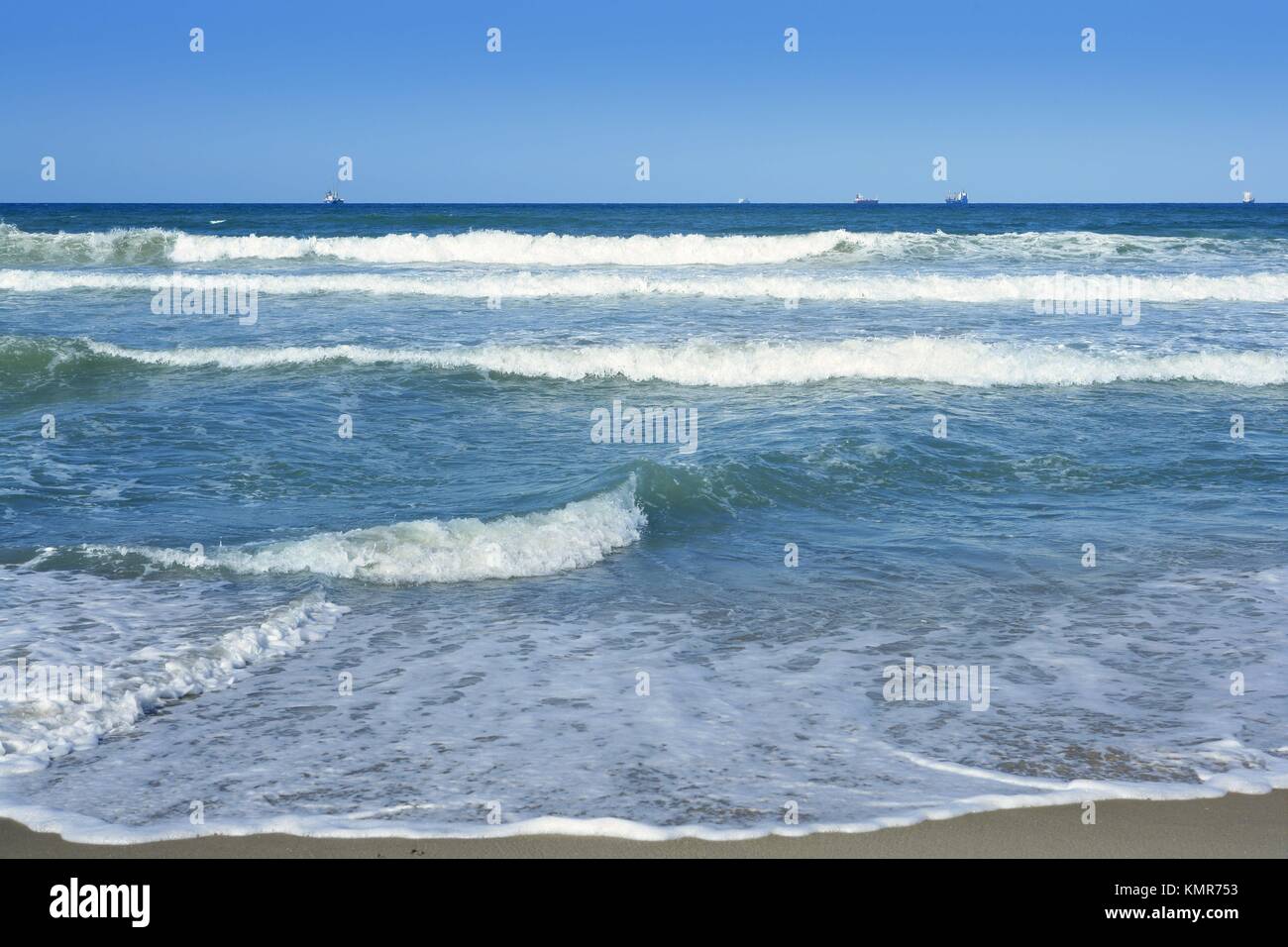 Blue Mediterranean sea blue beach in Spain, Europe Stock Photo - Alamy