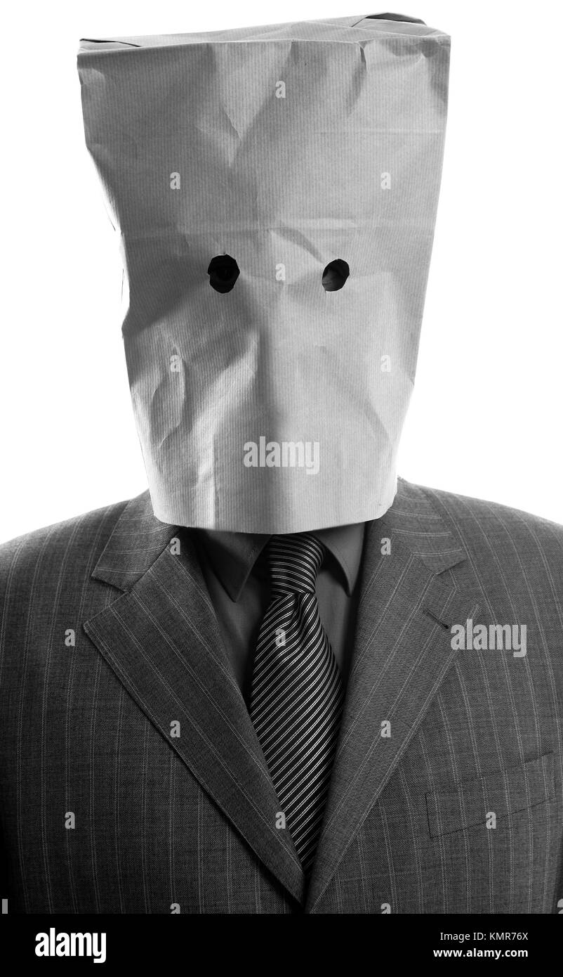 Man funny bag head Black and White Stock Photos & Images - Alamy