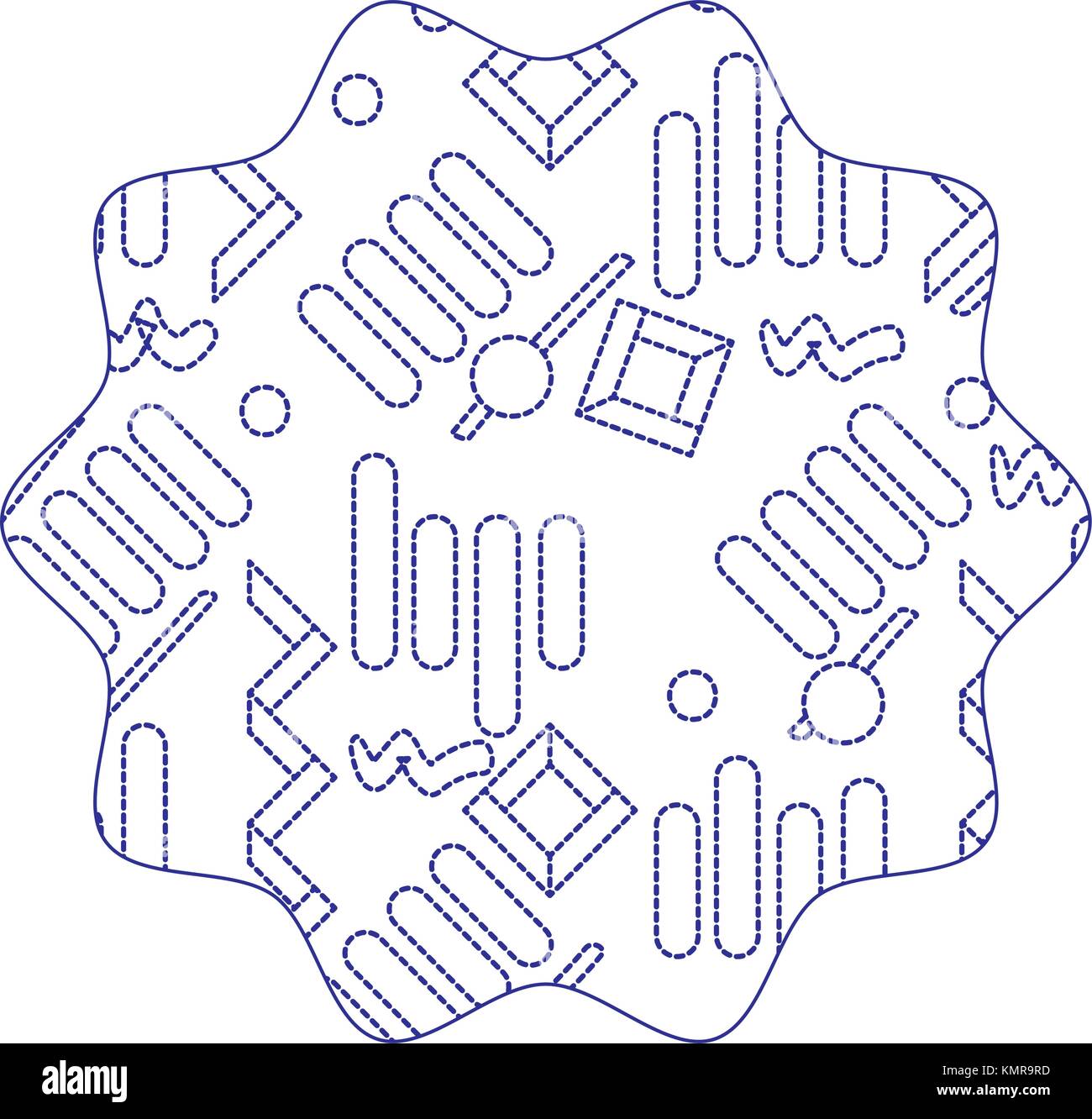 dotted shape star with graphic memphis style background Stock Vector ...