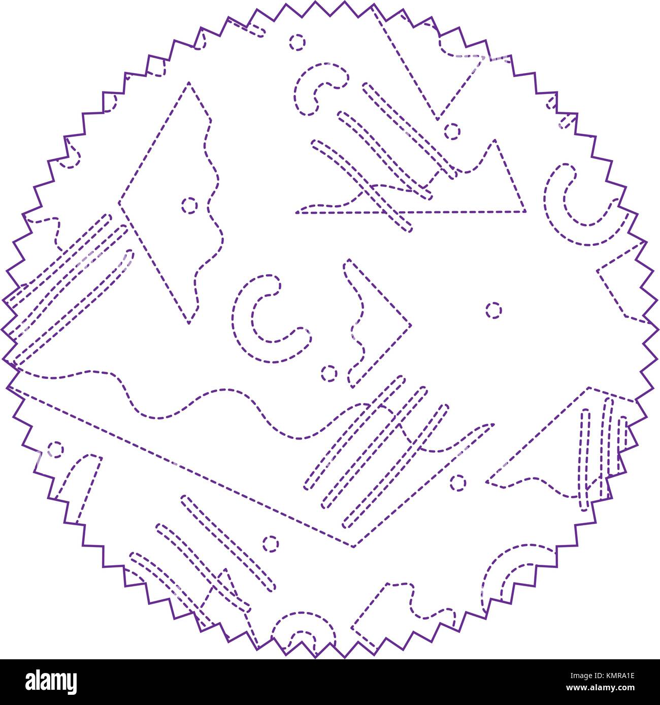 dotted shape circle with abstract figures style background Stock Vector ...