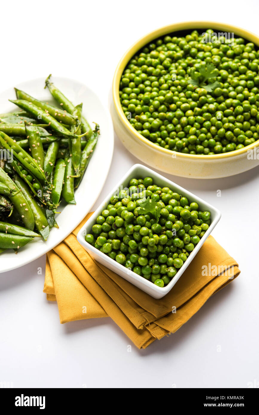 Spicy fried Green Peas pod or chatpata matar falli Stock Photo - Alamy
