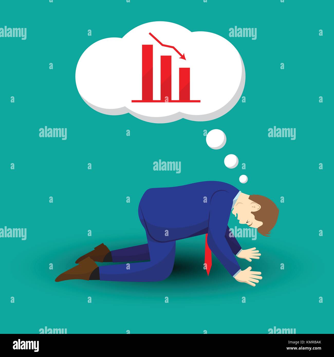 Vector Illustration Business Concept Designed As A Businessman Is ...