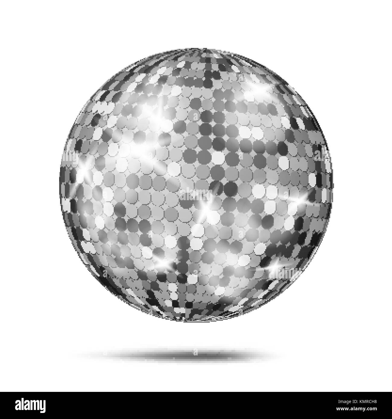 Silver Disco Ball Vector. Dance Night Club Party Light Element. Silver ...
