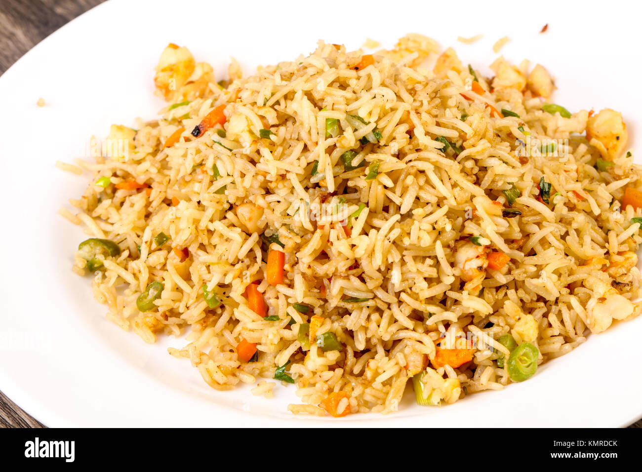 Indian traditional cuisine - Fried rice with prawn Stock Photo - Alamy
