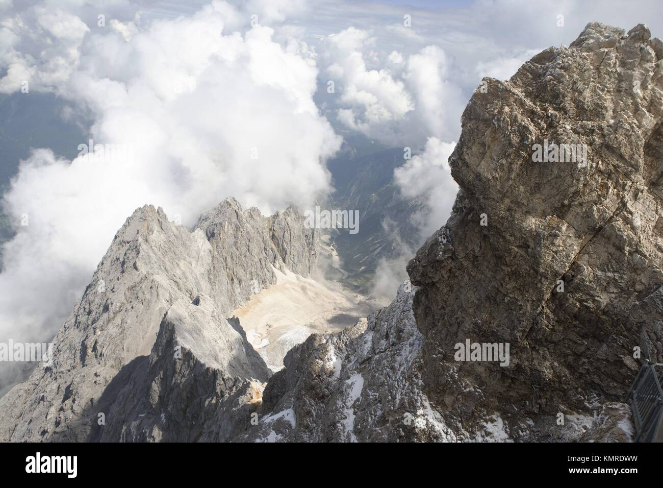 Zugspitze, Bavarian Alps, German/Austrian (Tyrol) border Stock Photo ...