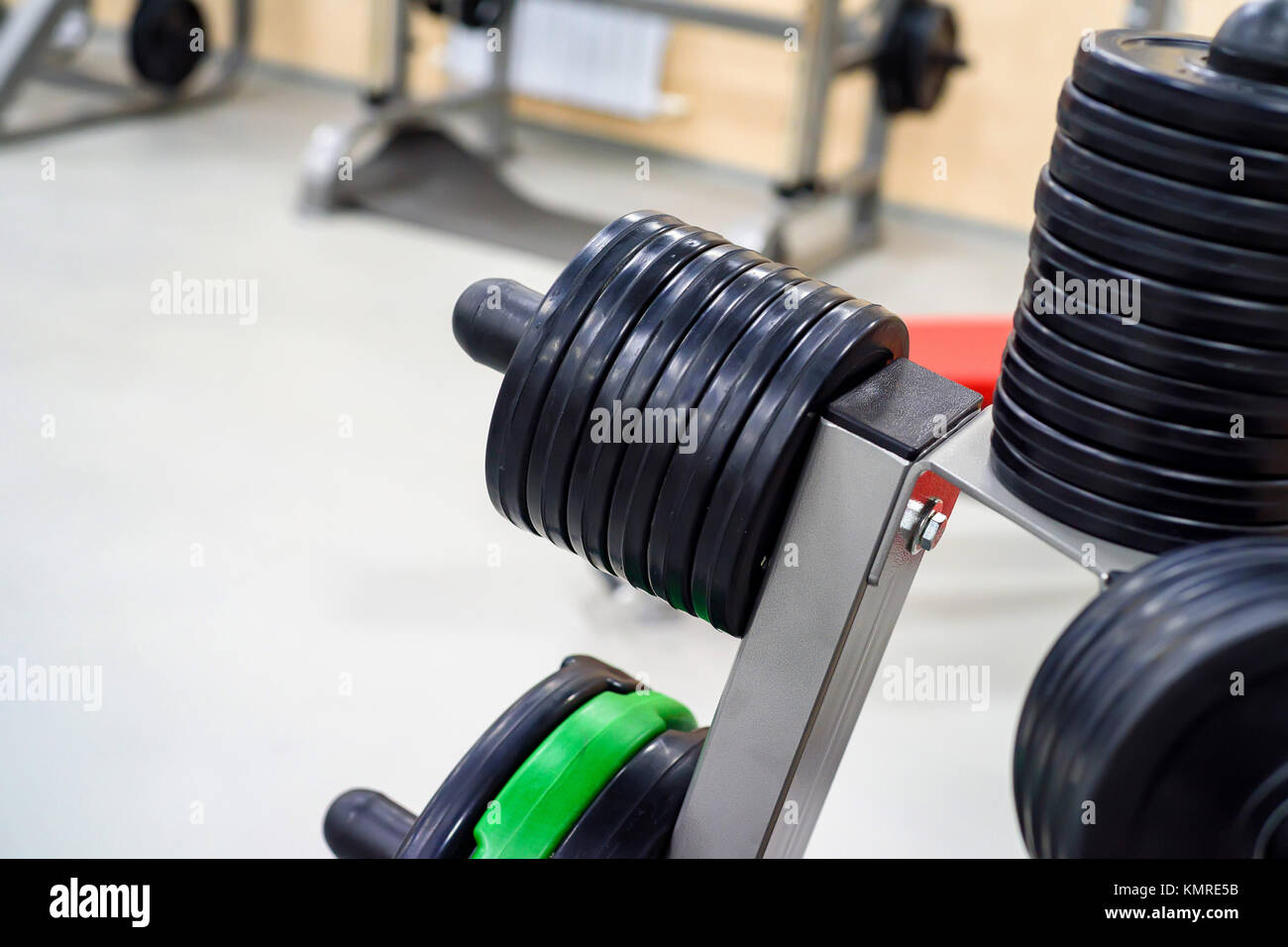 Fitness dumbbell and barbell weight plates Stock Photo - Alamy