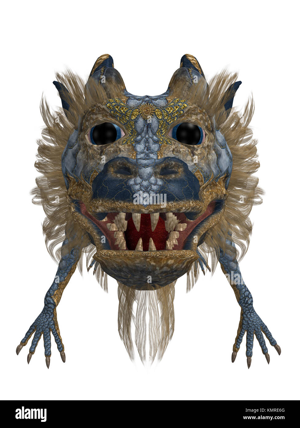 Blue Gold Dragon Head Stock Photo - Alamy