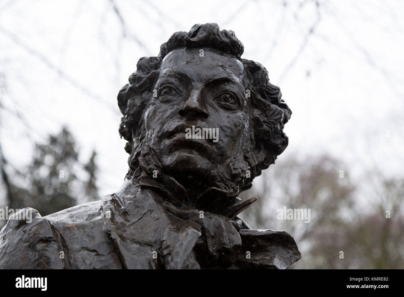 Sculpture of Alexander Pushkin in Riga, Latvia. The statue, by sculptor ...