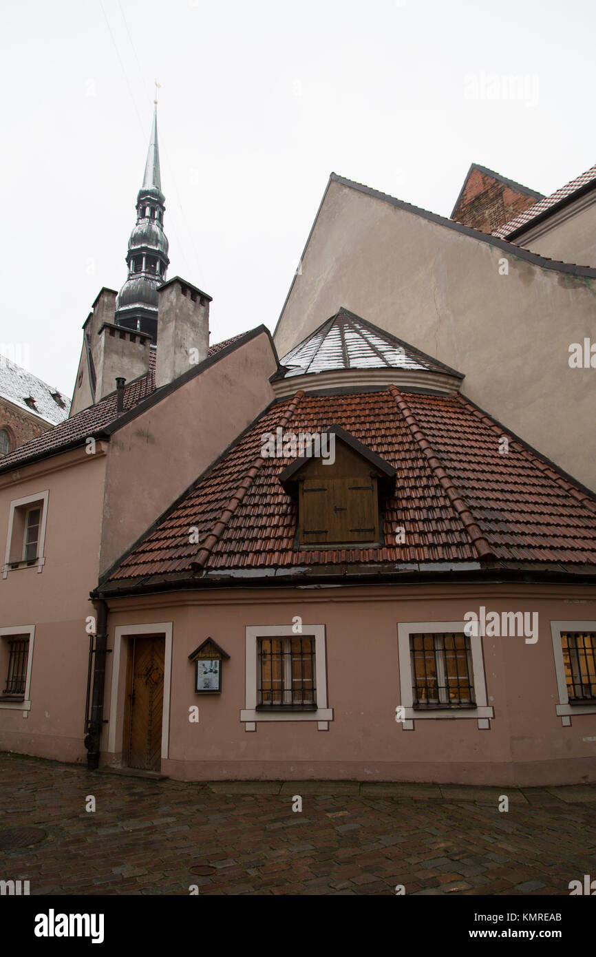 Historic buildings in Riga, Latvia. The buildings stand in the Old Town ...