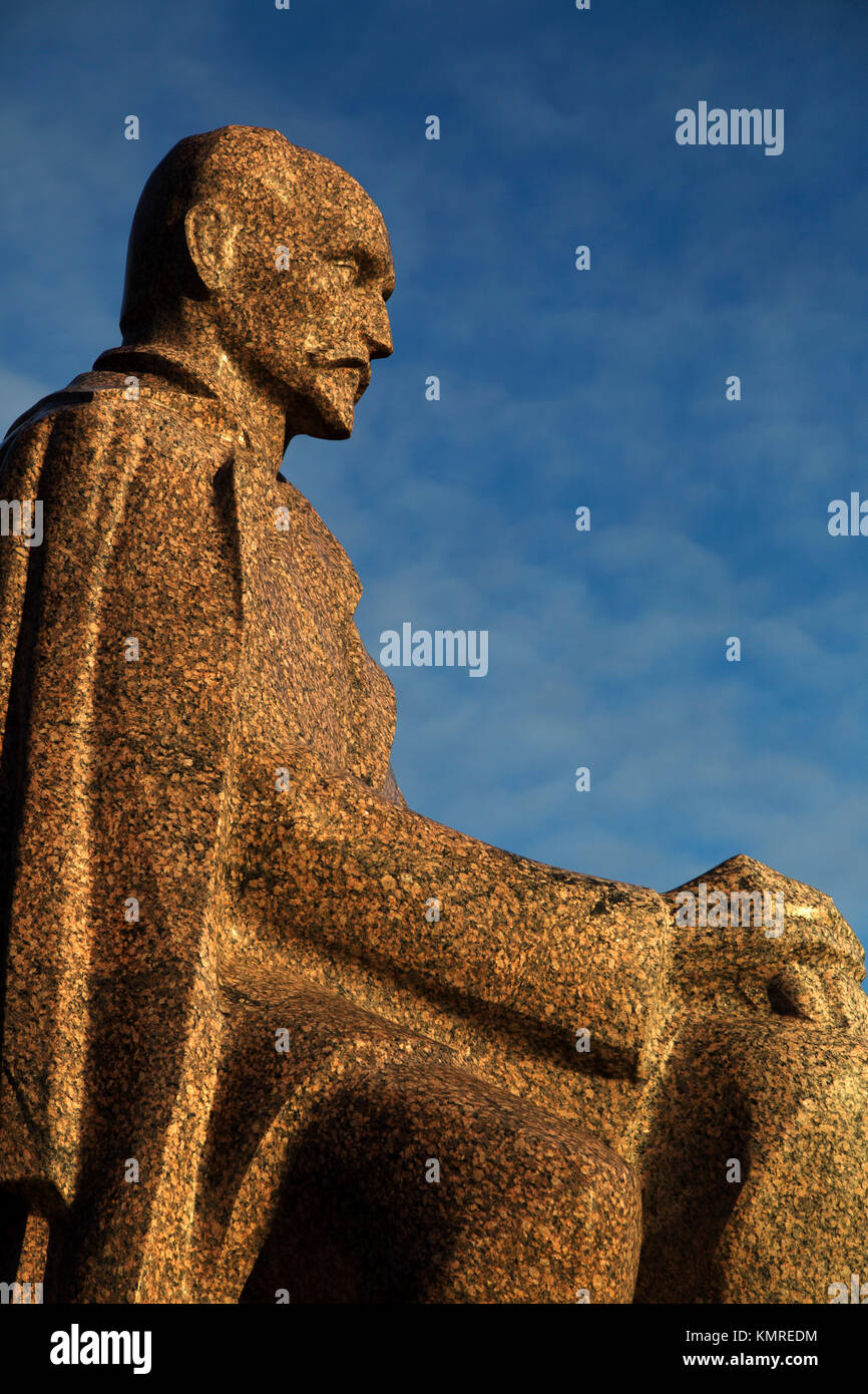 Rainis monument in Riga, Latvia. Rainis was the pseudonym of Jānis ...