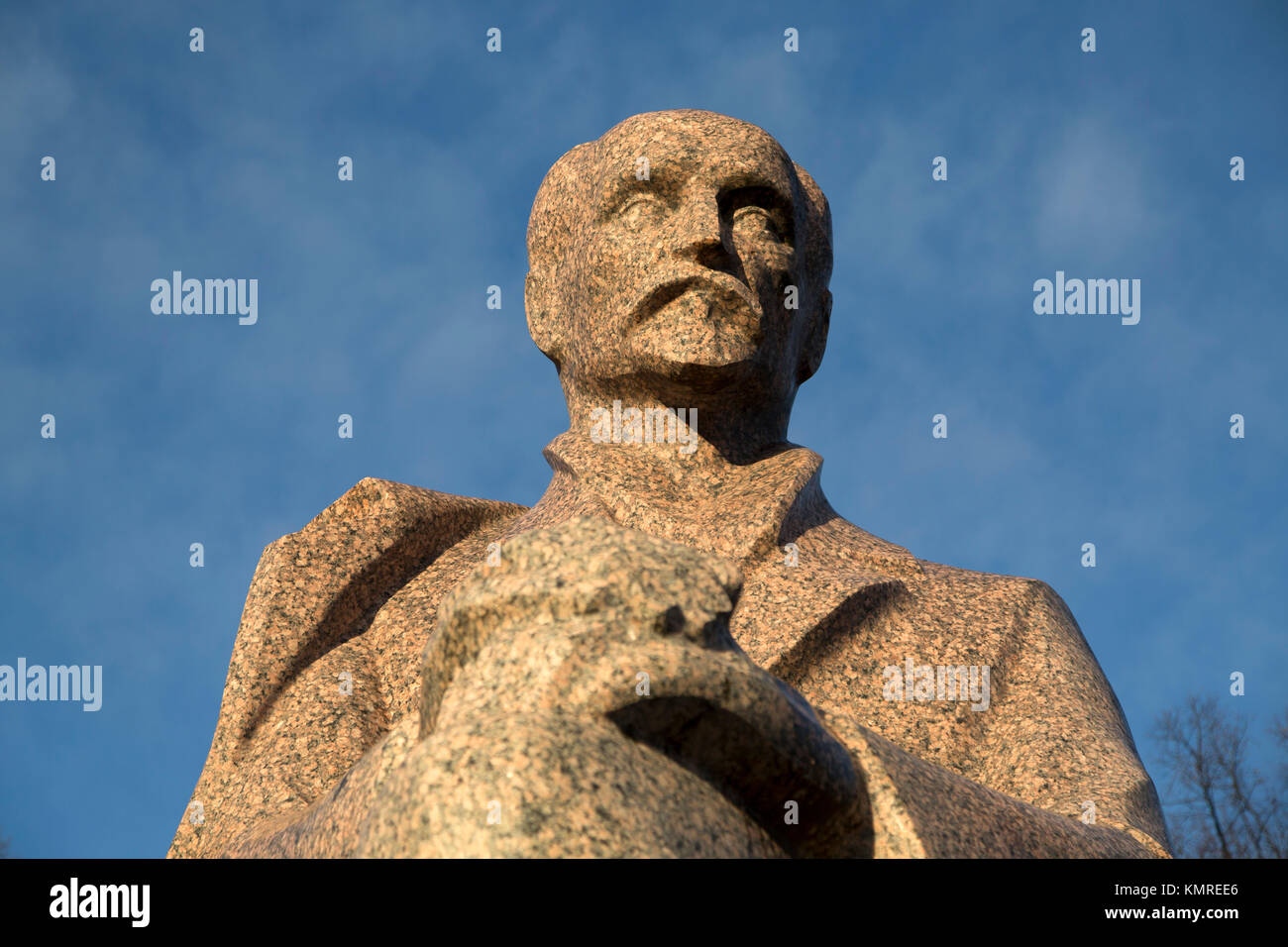 Rainis monument in Riga, Latvia. Rainis was the pseudonym of Jānis ...