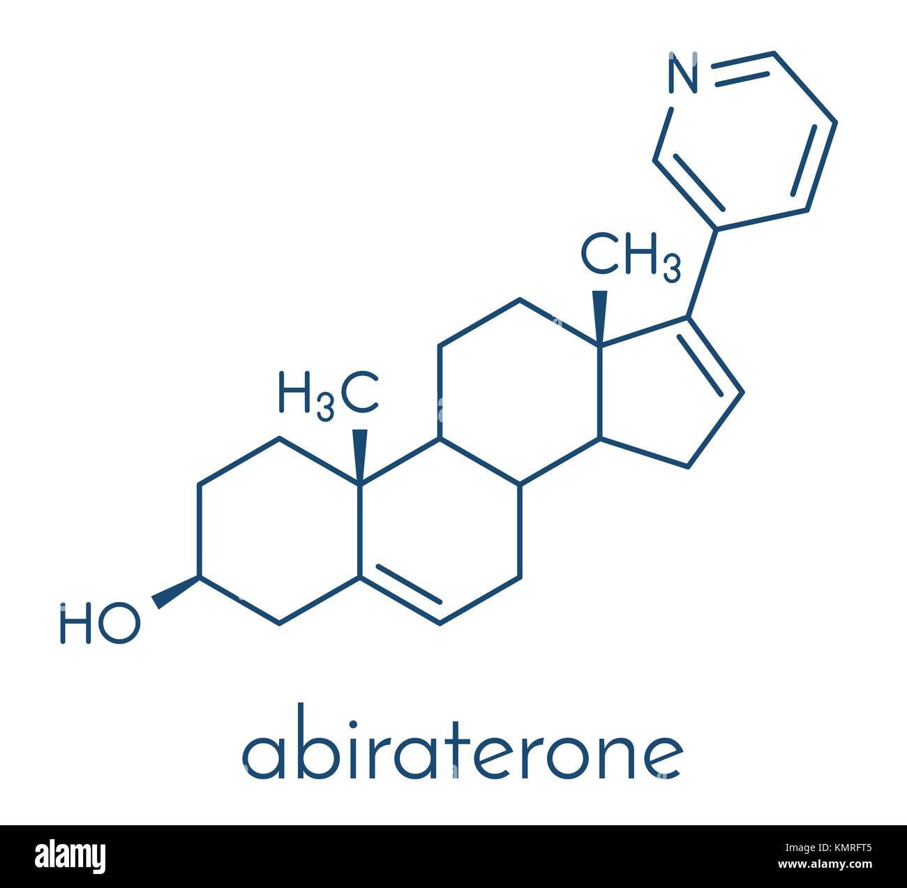 Abiraterone prostate cancer drug molecule. Skeletal formula Stock ...