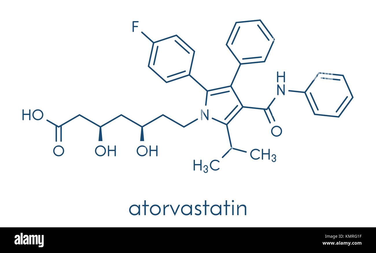 Atorvastatin cholesterol lowering drug (statin class) molecule ...