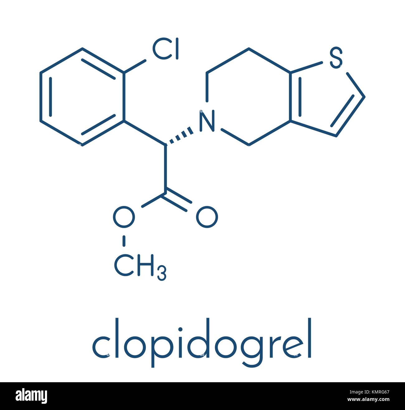 Clopidogrel antiplatelet agent molecule. Inhibits blood clotting ...