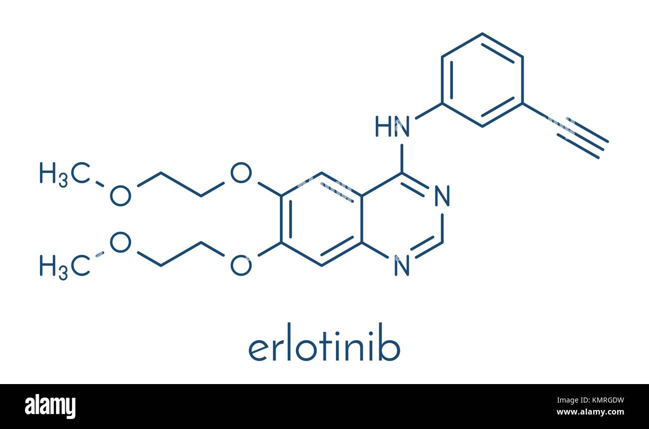 Erlotinib cancer drug molecule. Skeletal formula Stock Vector Image ...