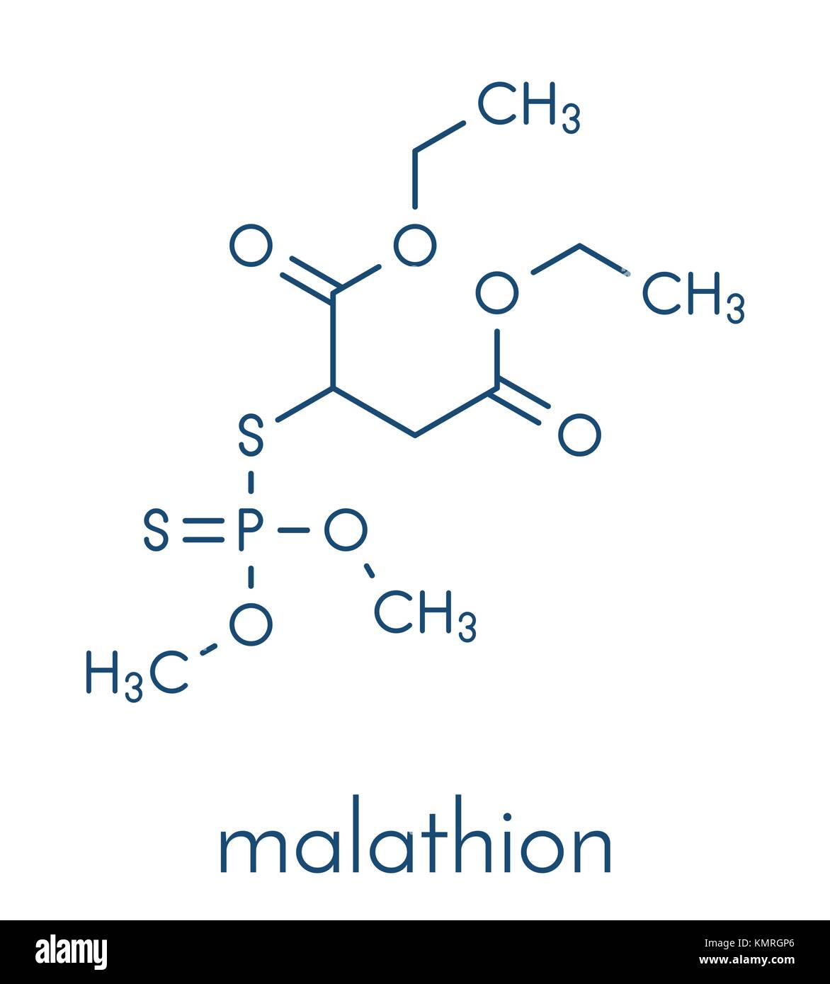 Malathion insecticide molecule. Used to treat head lice, body lice ...