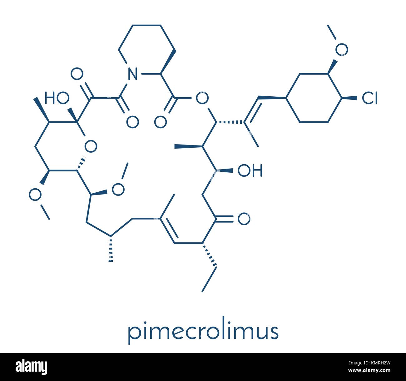 pimecrolimus eczema (atopic dermatitis) drug molecule. Skeletal formula ...