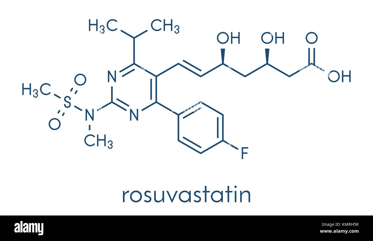 Rosuvastatin cholesterol lowering drug (statin class) molecule ...