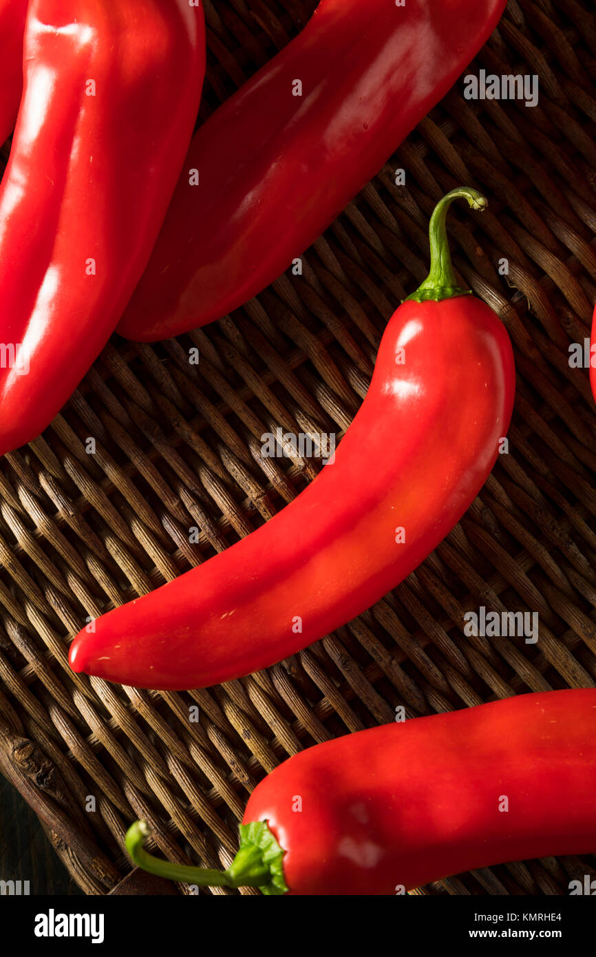 Raw Organic Sweet Red Ancient Peppers in a Bunch Stock Photo - Alamy