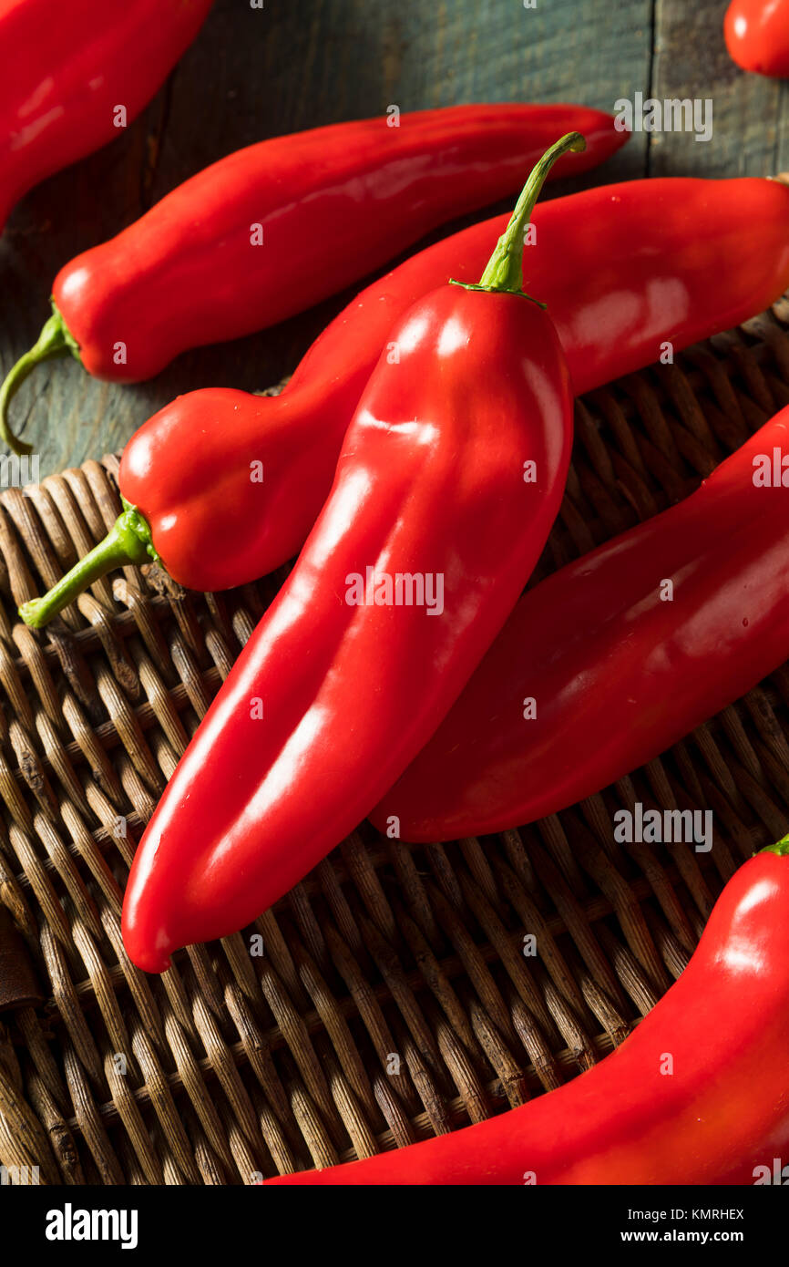 Raw Organic Sweet Red Ancient Peppers in a Bunch Stock Photo - Alamy