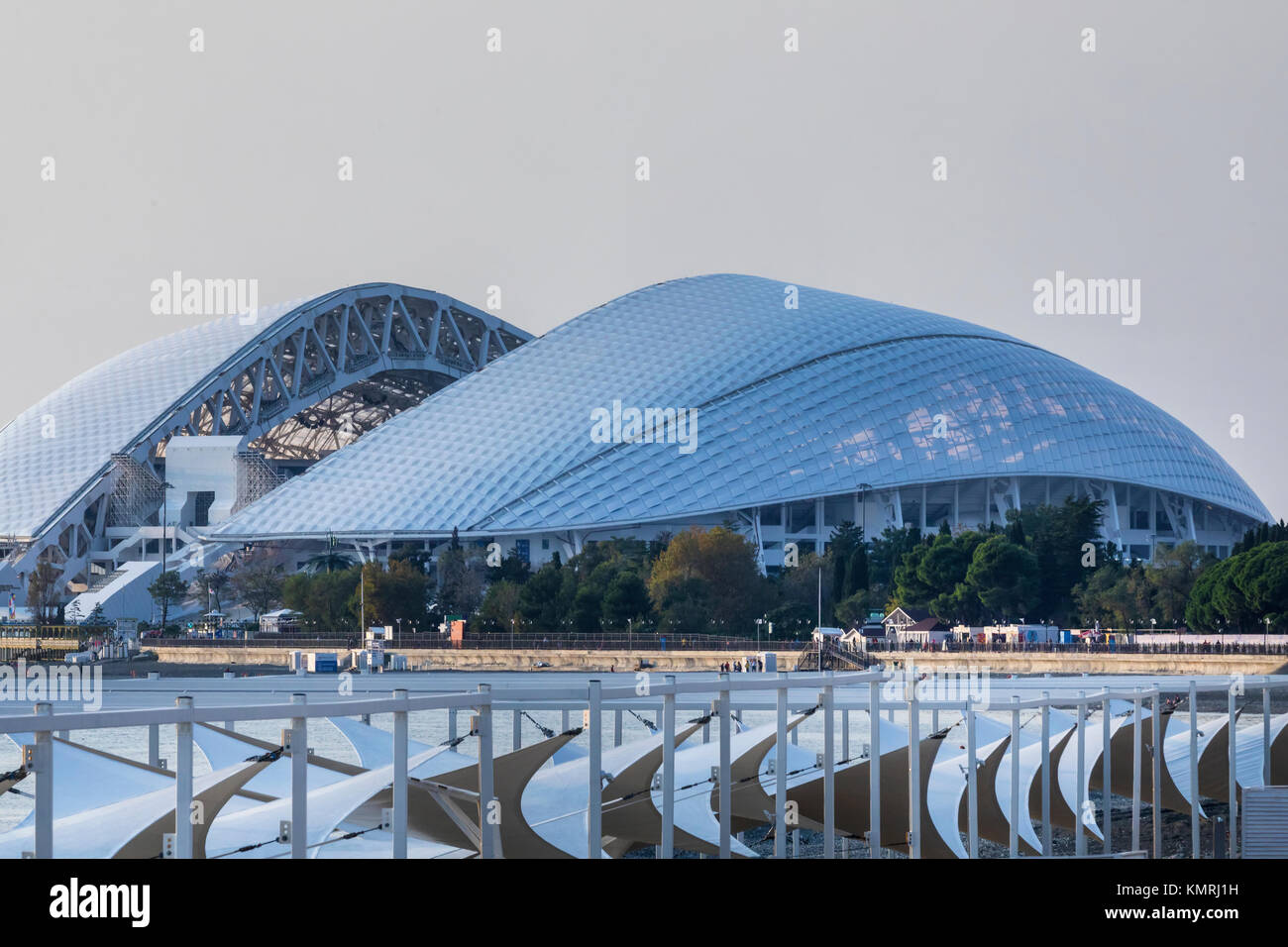 View of the Olympic Stadium "Fisht" and the Olympic embankment in Sochi ...