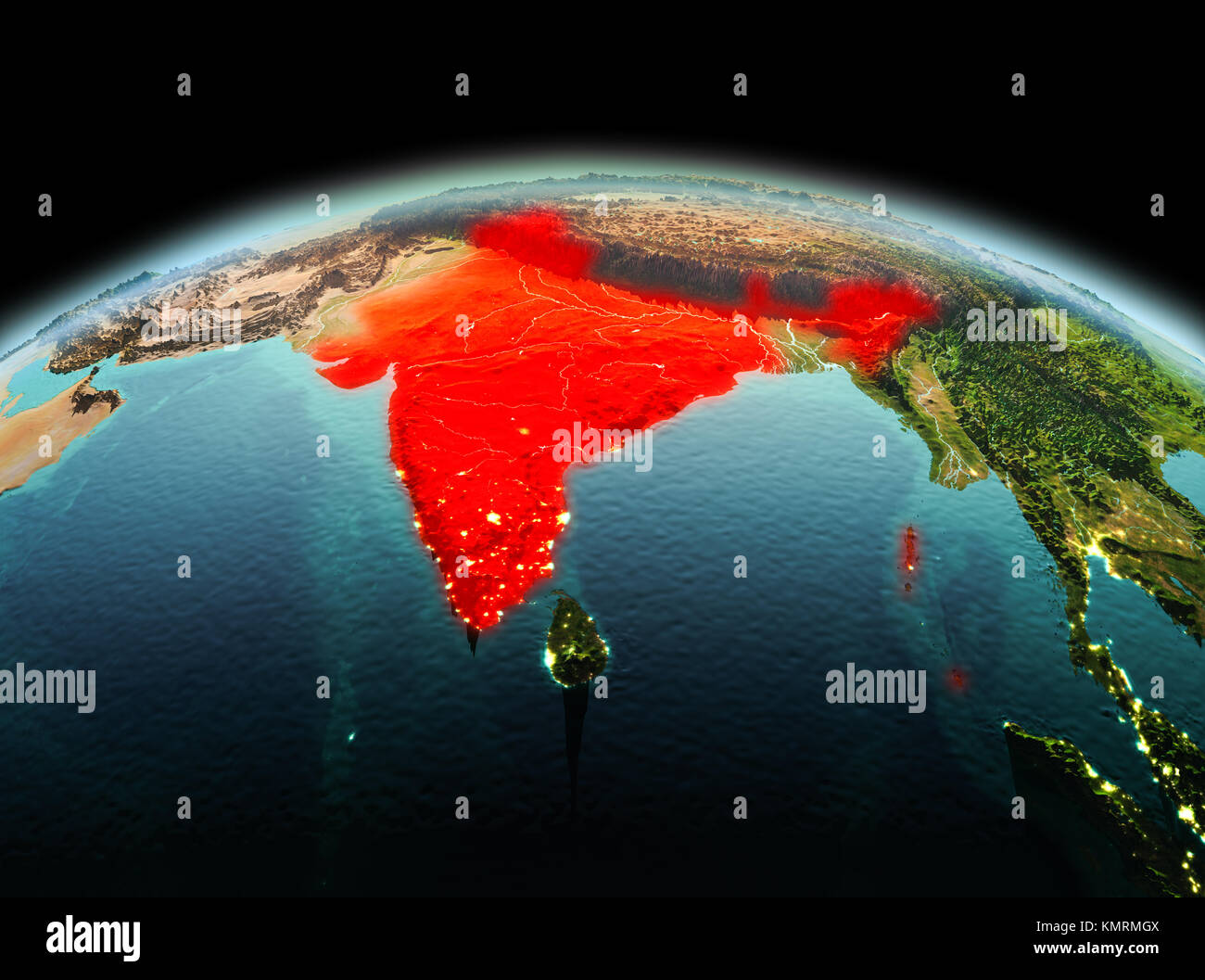India highlighted on world map hi-res stock photography and images - Alamy