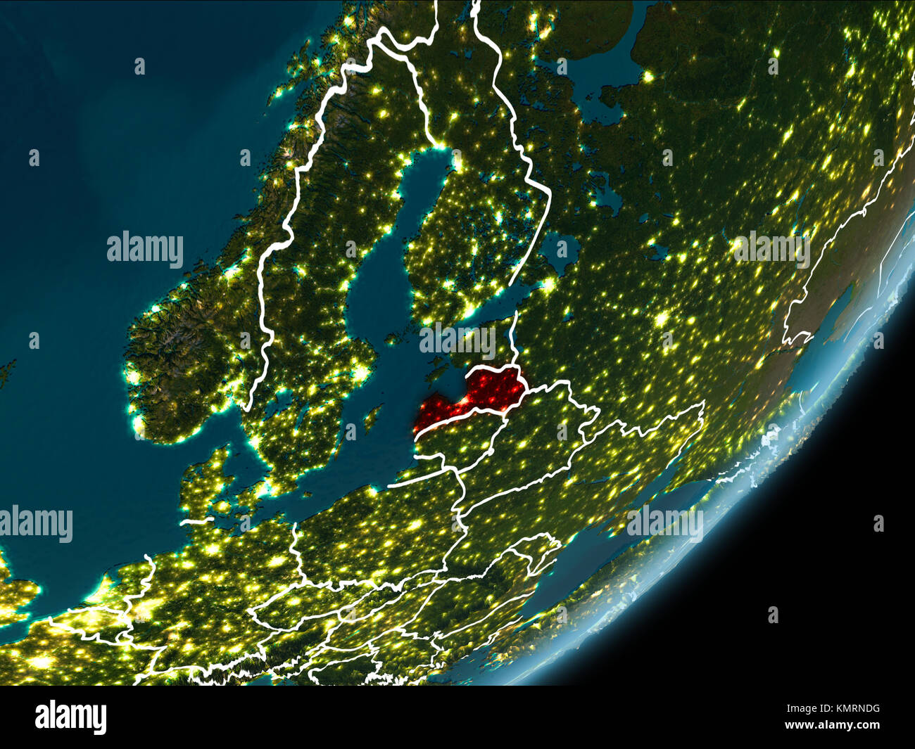 Illustration latvia highlighted in hi-res stock photography and images ...