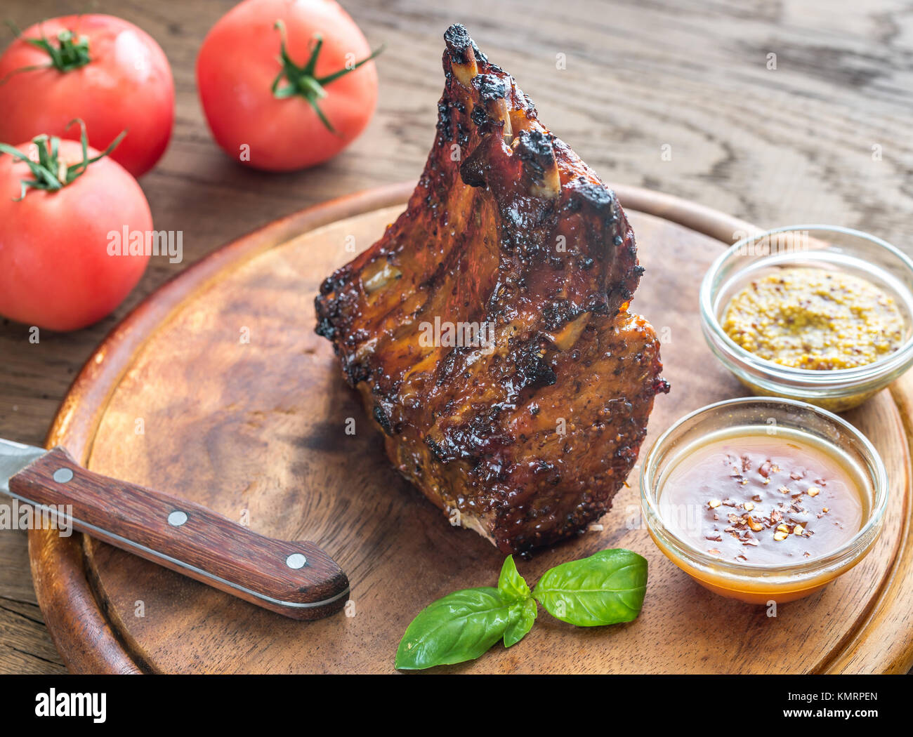 Grilled pork ribs in barbecue sauce Stock Photo - Alamy