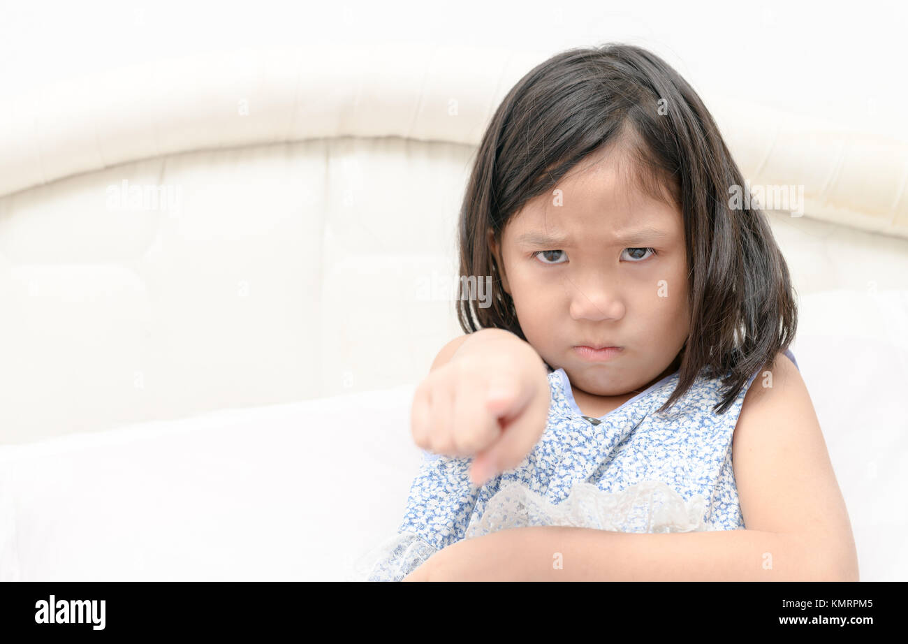 Angry girl pointing finger hi-res stock photography and images - Alamy