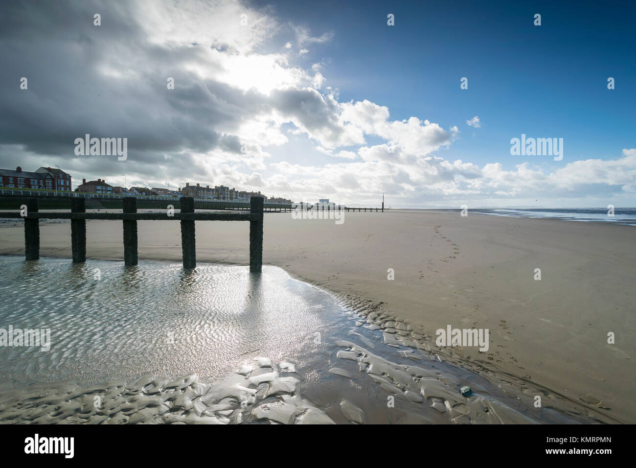 Rhyl beach on the North Wales Coast Stock Photo - Alamy